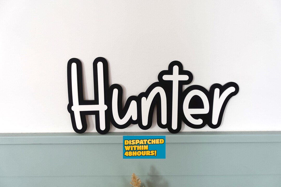 Double Layer Name Plaque Layered Wall Art Acrylic Name Plaque Nursery ...