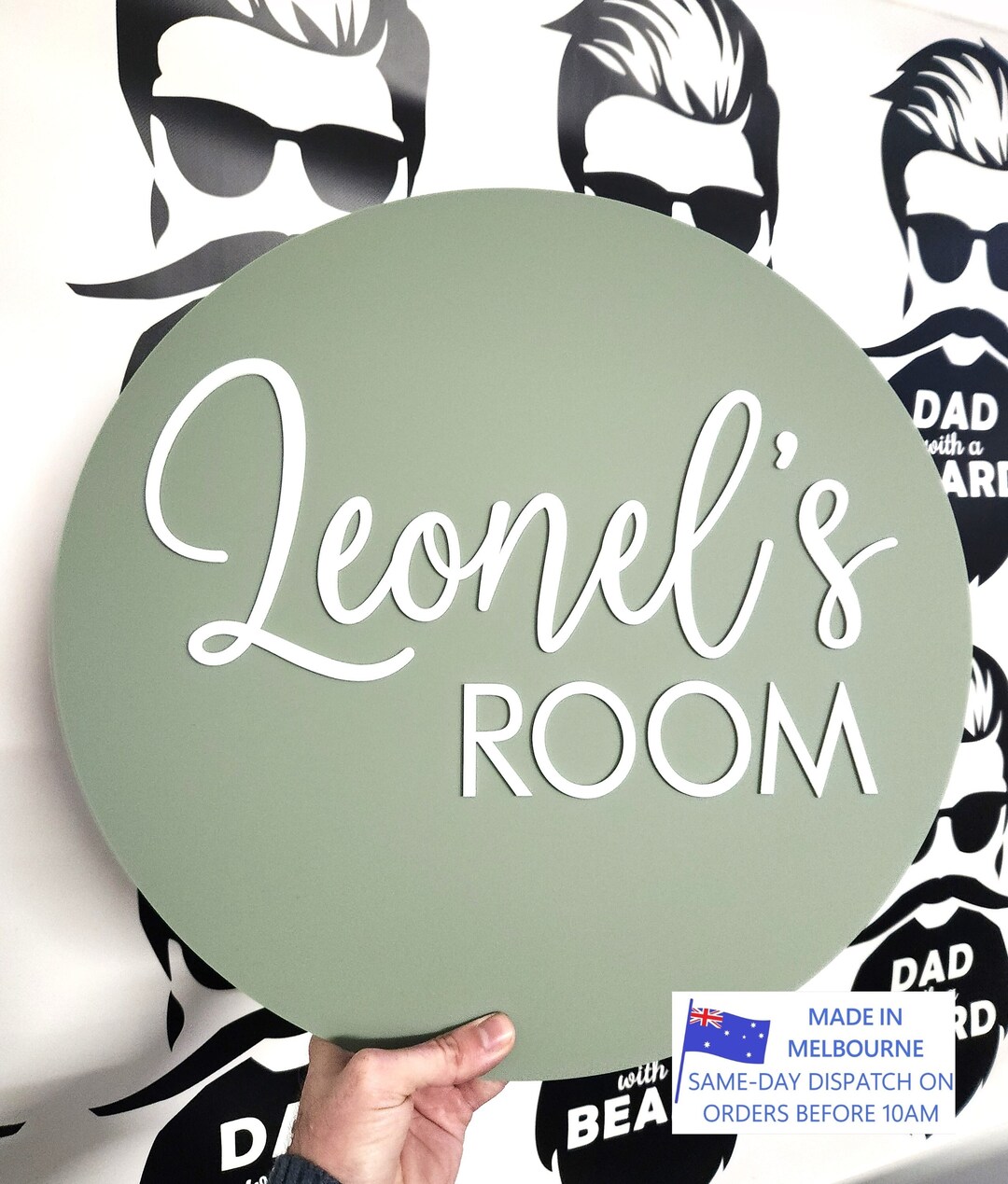 Acrylic Personalised Name and Middle Name Sign or Name and Room Sign ...