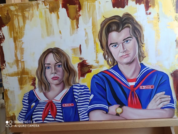 Stranger Things Fan Art Fanart Robin and Steve Netflix Oil and - Etsy