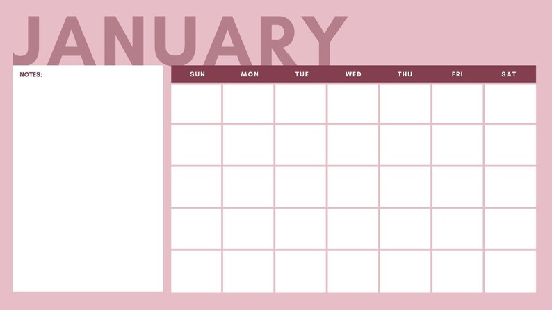 12 Month Calendar - Etsy