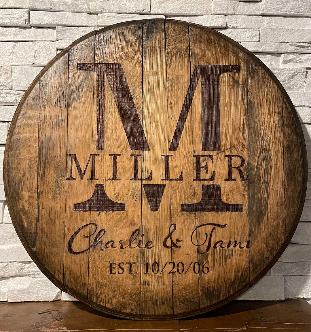 Custom Wedding - Anniversary - Monogram - Autograph Guest Book Bourbon ...