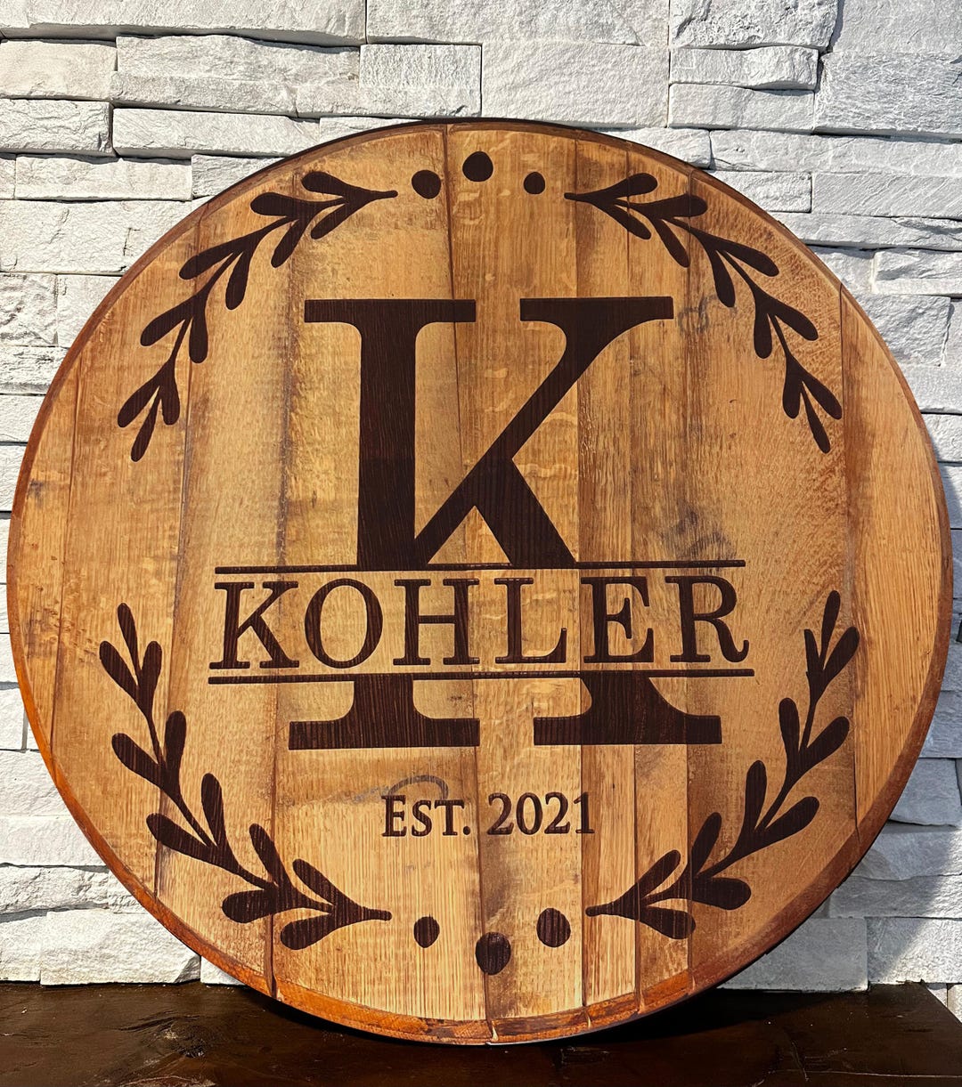 Custom Wedding - Anniversary - Monogram - Bourbon/whiskey Laser ...