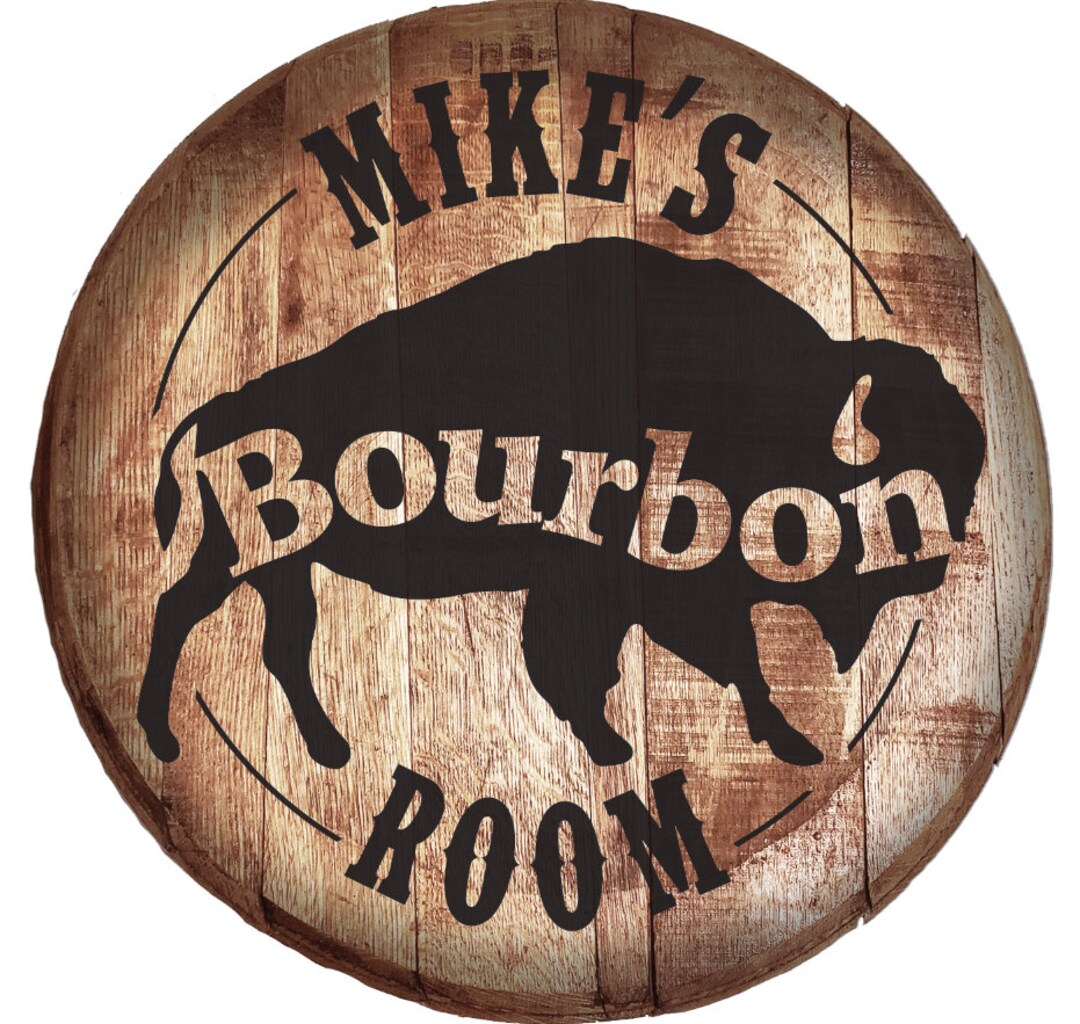 Custom Your Name Bourbon/whiskey Room or Bar Laser Engraved Barrel Head ...