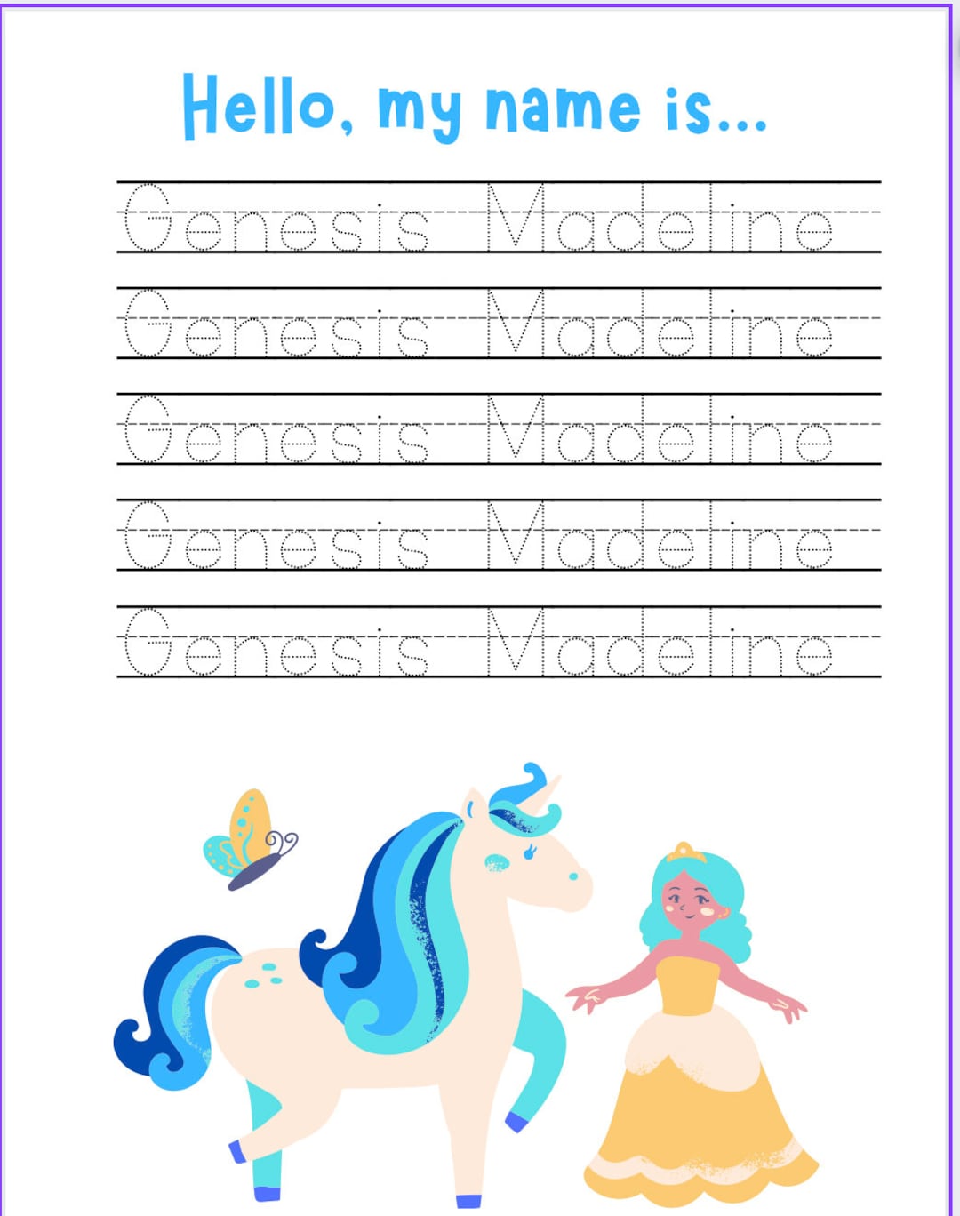 Custom Printable Name Templets - Etsy