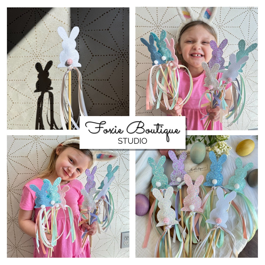 Bunny Wand,wand,spring Decor,easter Basket Stuffer,party Decor,birthday ...