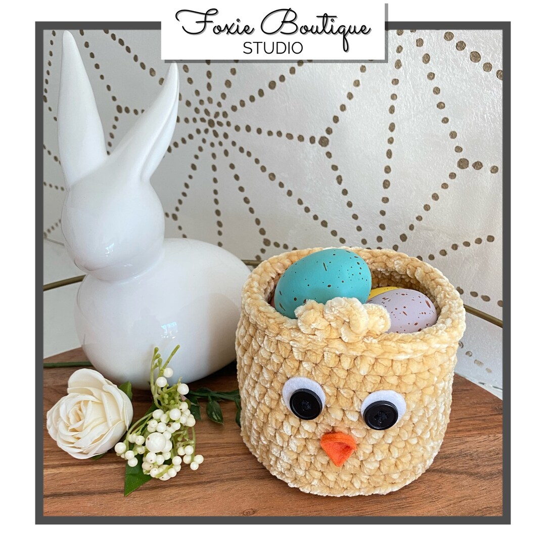 Crochet Chick Basket, Easter Basket, Easter Gift, Easter Decor - Etsy