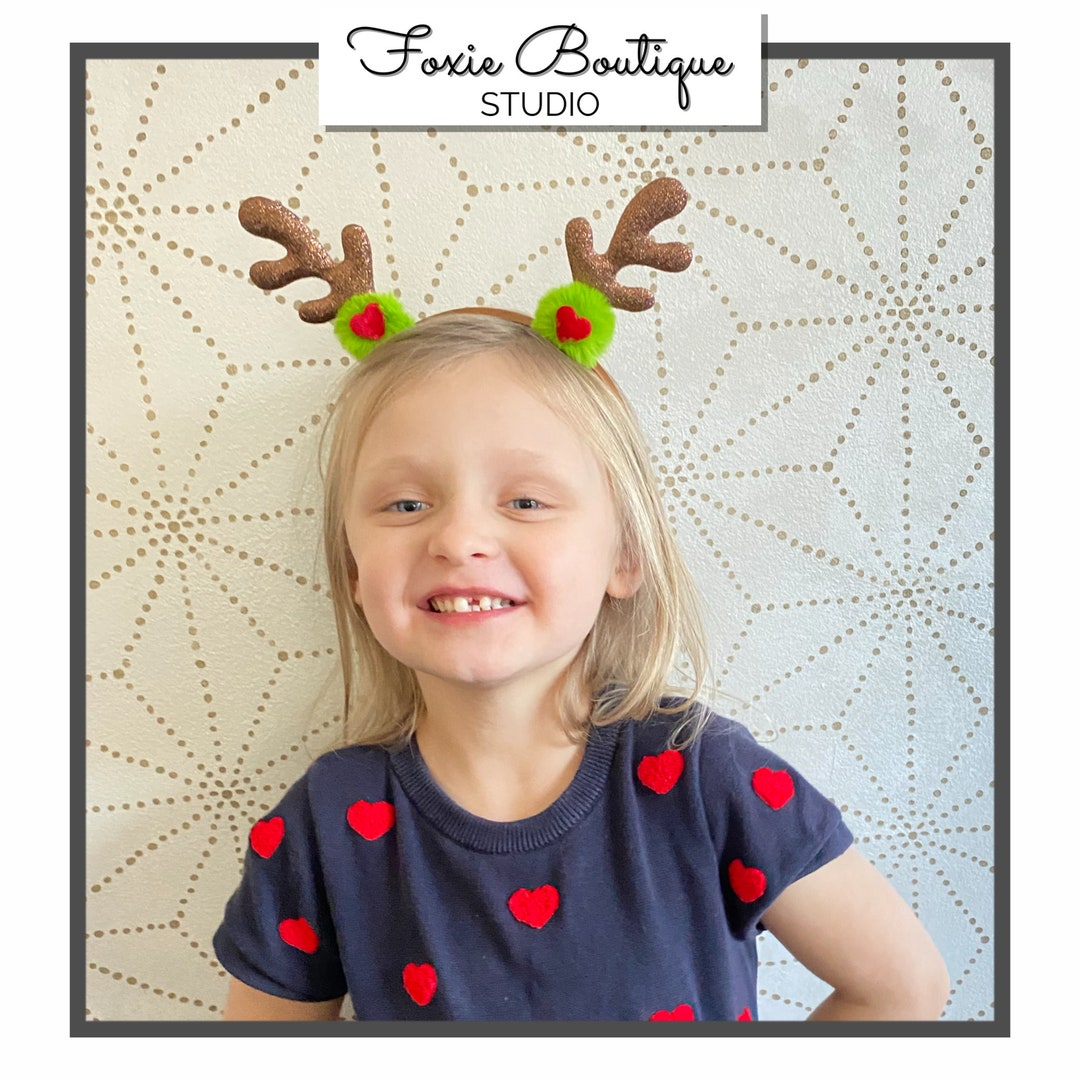Mean One Themed Reindeer Antlers Headband,holiday Gift,holiday Party ...