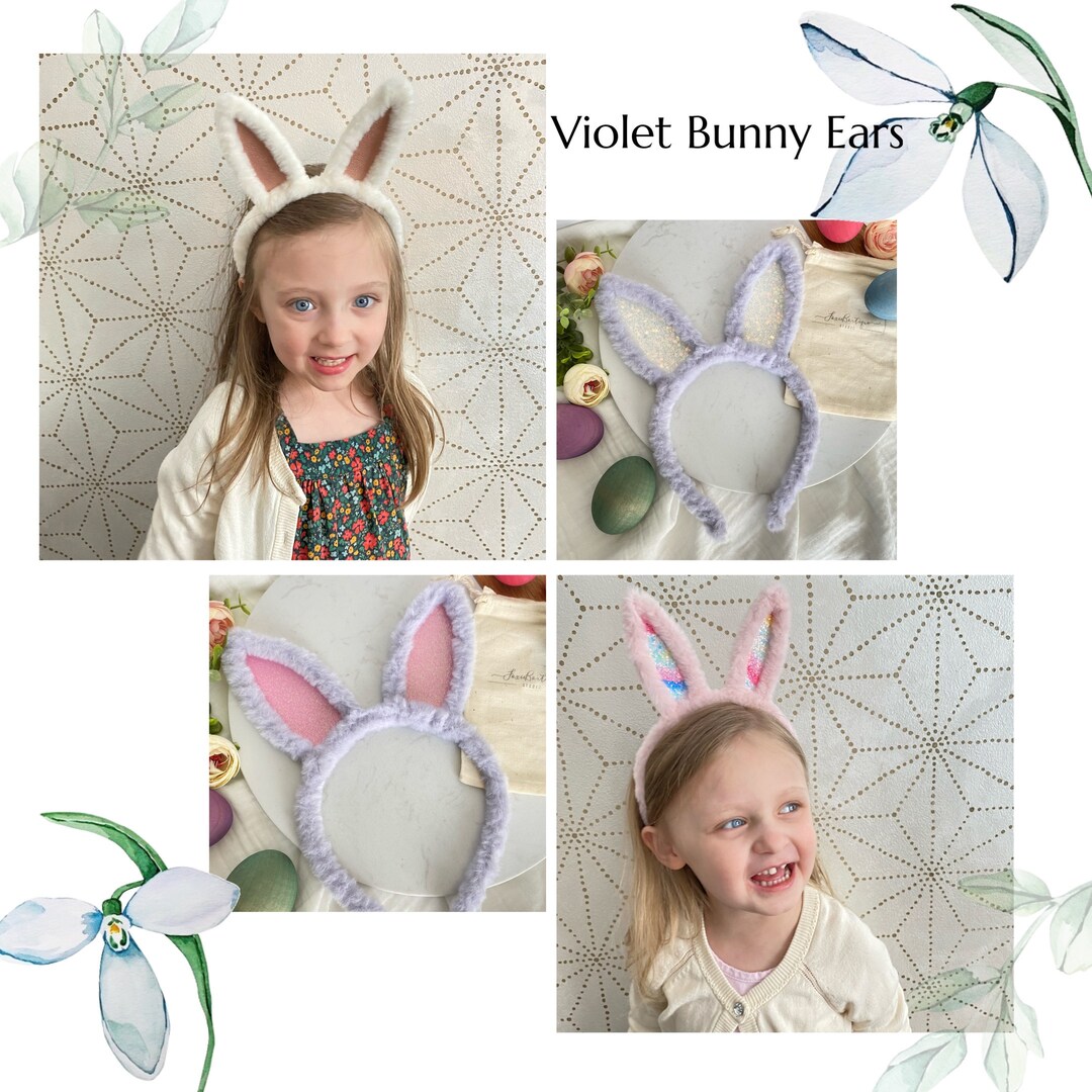 Violet Fuzzy Bunny Ear Headband,bunny Headband,easter Headband, Easter ...