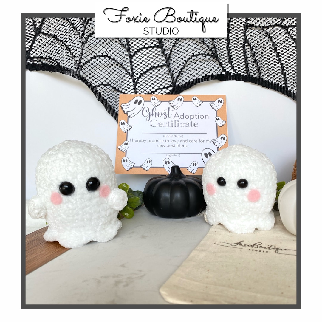 Adopt A Ghost,crocheted Ghost Plushies Box Set,ghost Amigurumi Gift Set ...