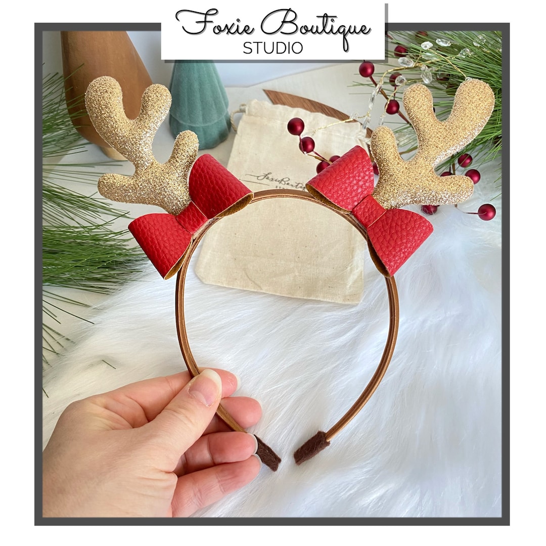 Reindeer Antler Headband, Holiday Gift, Holiday Party Headband, Holiday ...