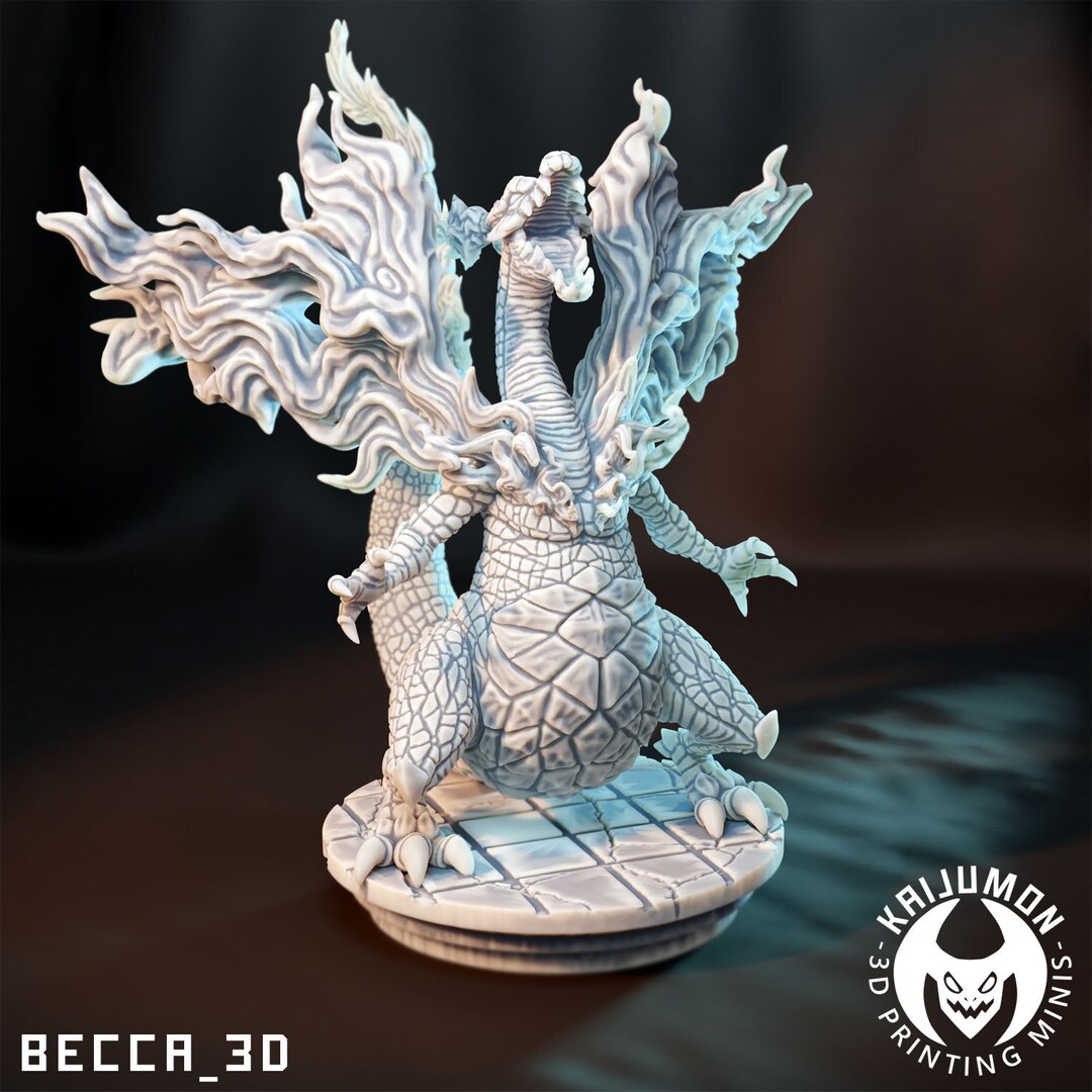 Giga Char Lizard Kaijumon 3d Printed Unpainted Figure - Etsy