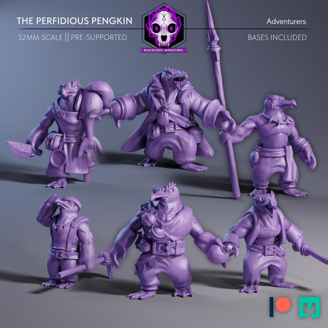 Perfidious Penguins RPG Minis 3d Print Blackcrest - Etsy