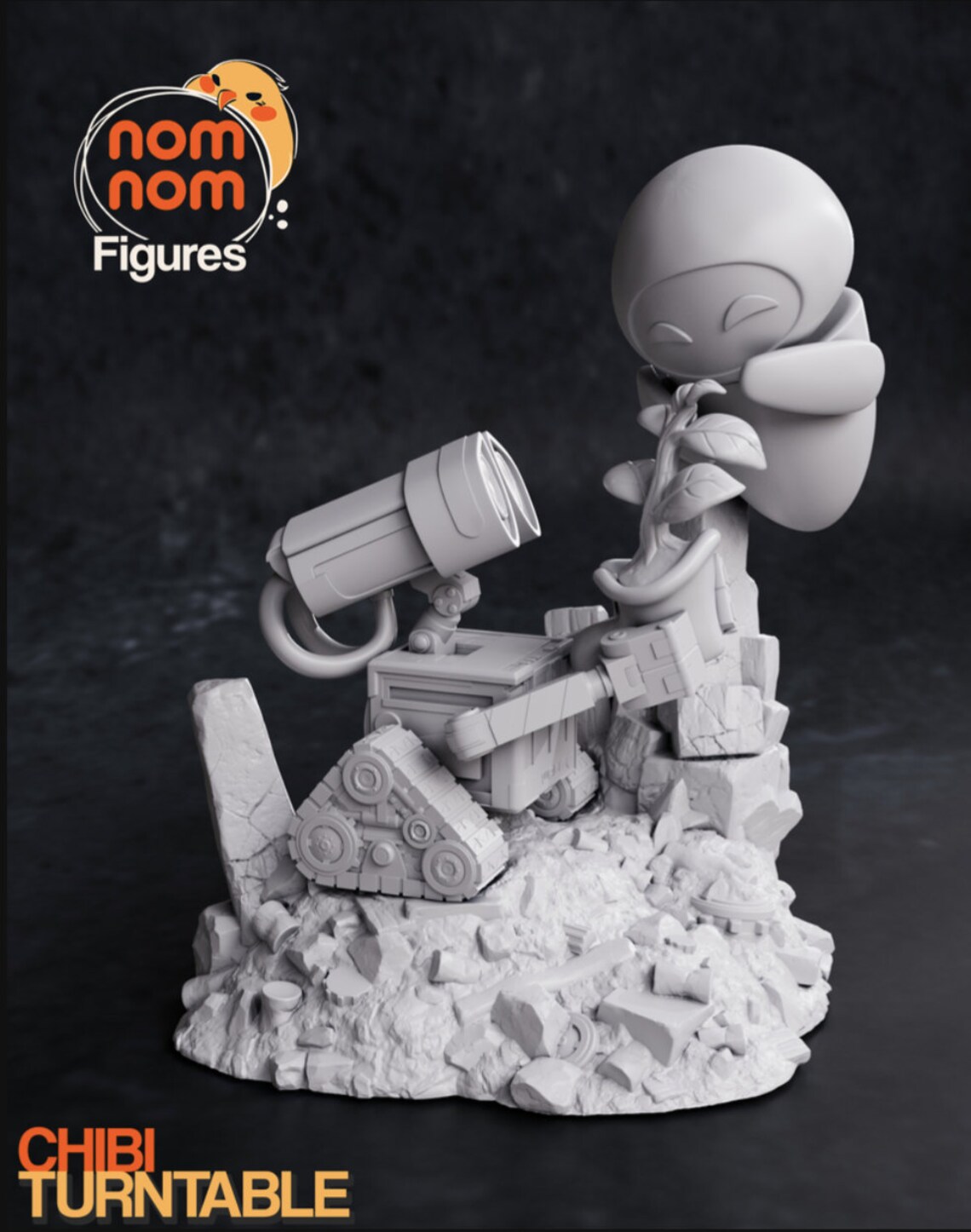 3d Printed Chibi Robots Miniature Figure/statue... Sculpt by Nomnom ...