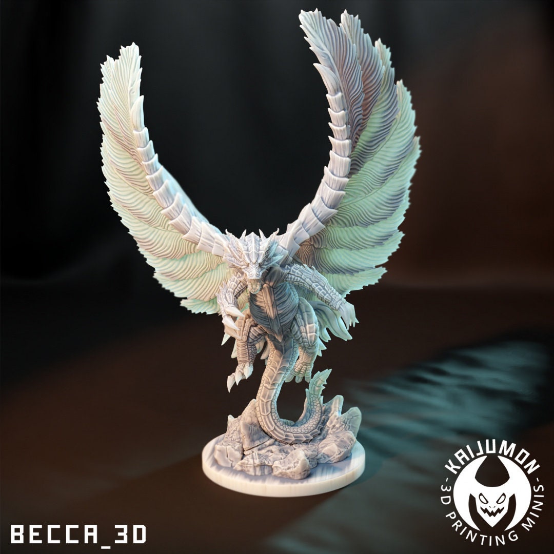 Kaijumon Sky Drake 3d Printed Miniature| Unpainted - Etsy