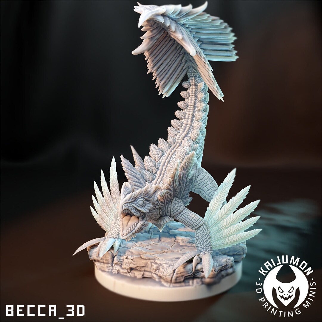 Mega Leaf Gecko Kaijumon 3d Printed Unpainted Figure - Etsy