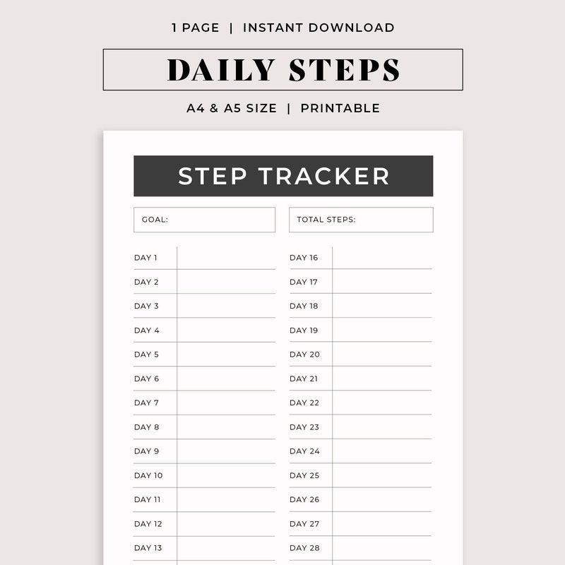 Daily Step Tracker - Etsy