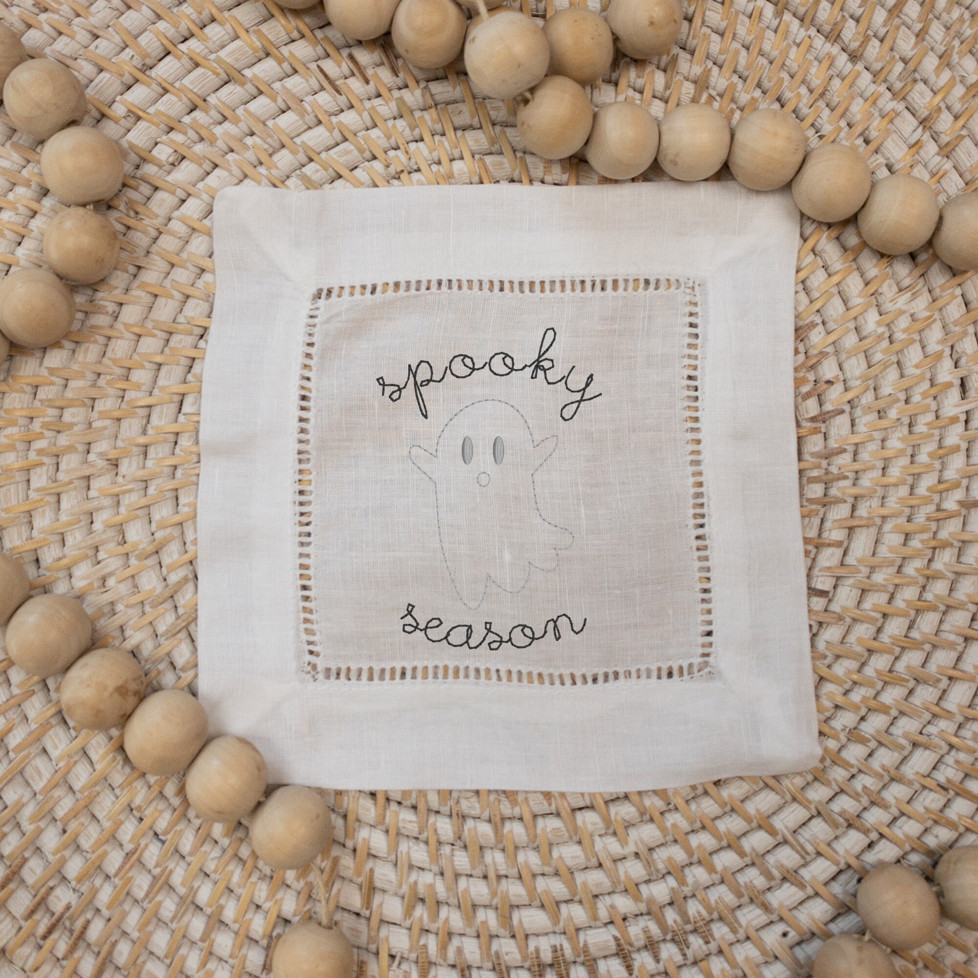 Ghost Outline Machine Embroidery Design, Bean Stitch Ghost Design ...