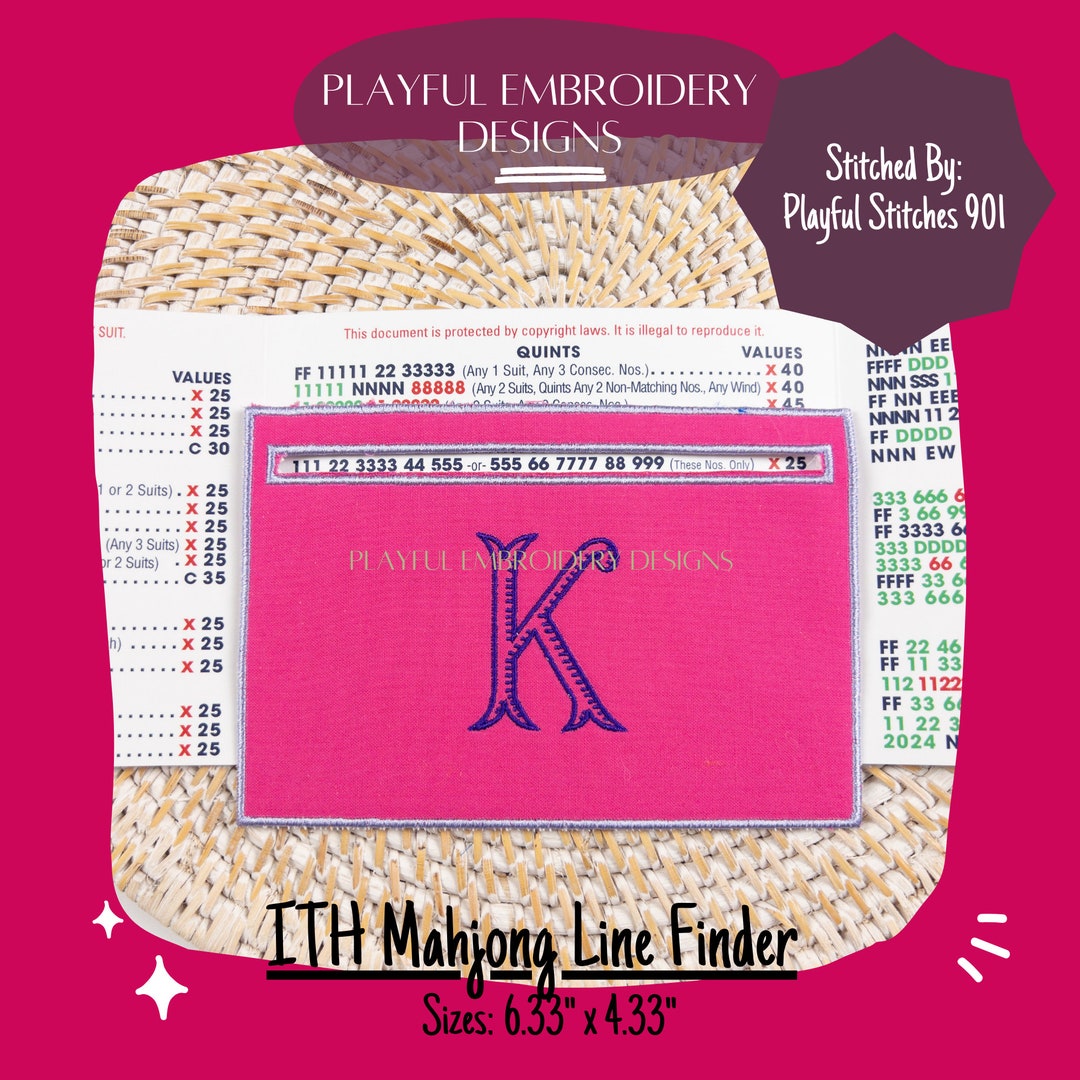 In the Hoop Mahjong Line Finder Machine Embroidery Design, Rectangle ...