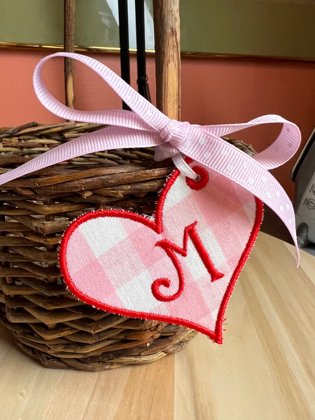 In the Hoop Heart Tag Machine Embroidery Design, Simple Heart ITH Bag ...