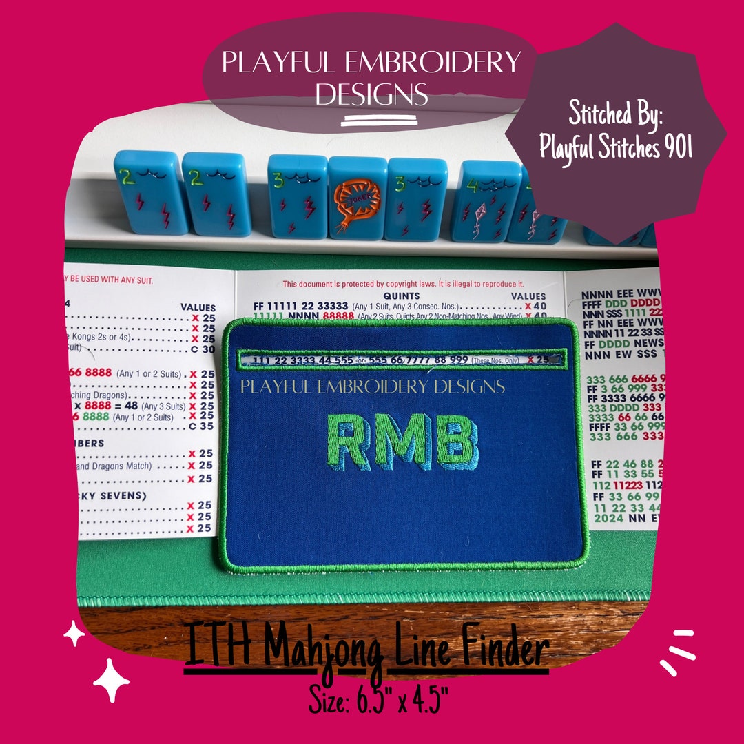 In the Hoop Mahjong Line Finder Machine Embroidery Design, Rectangle ...