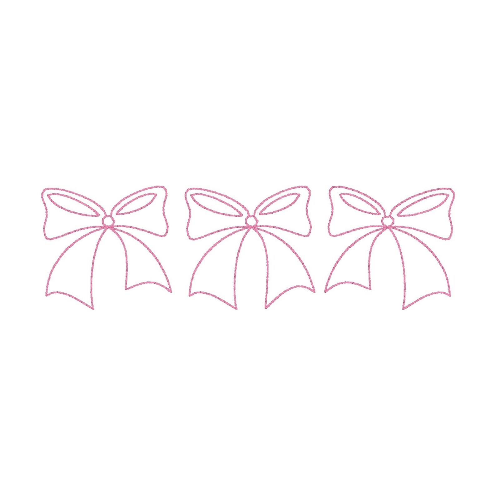 Vintage Bow Trio Machine Embroidery Design, Bean Stitch (digital ...