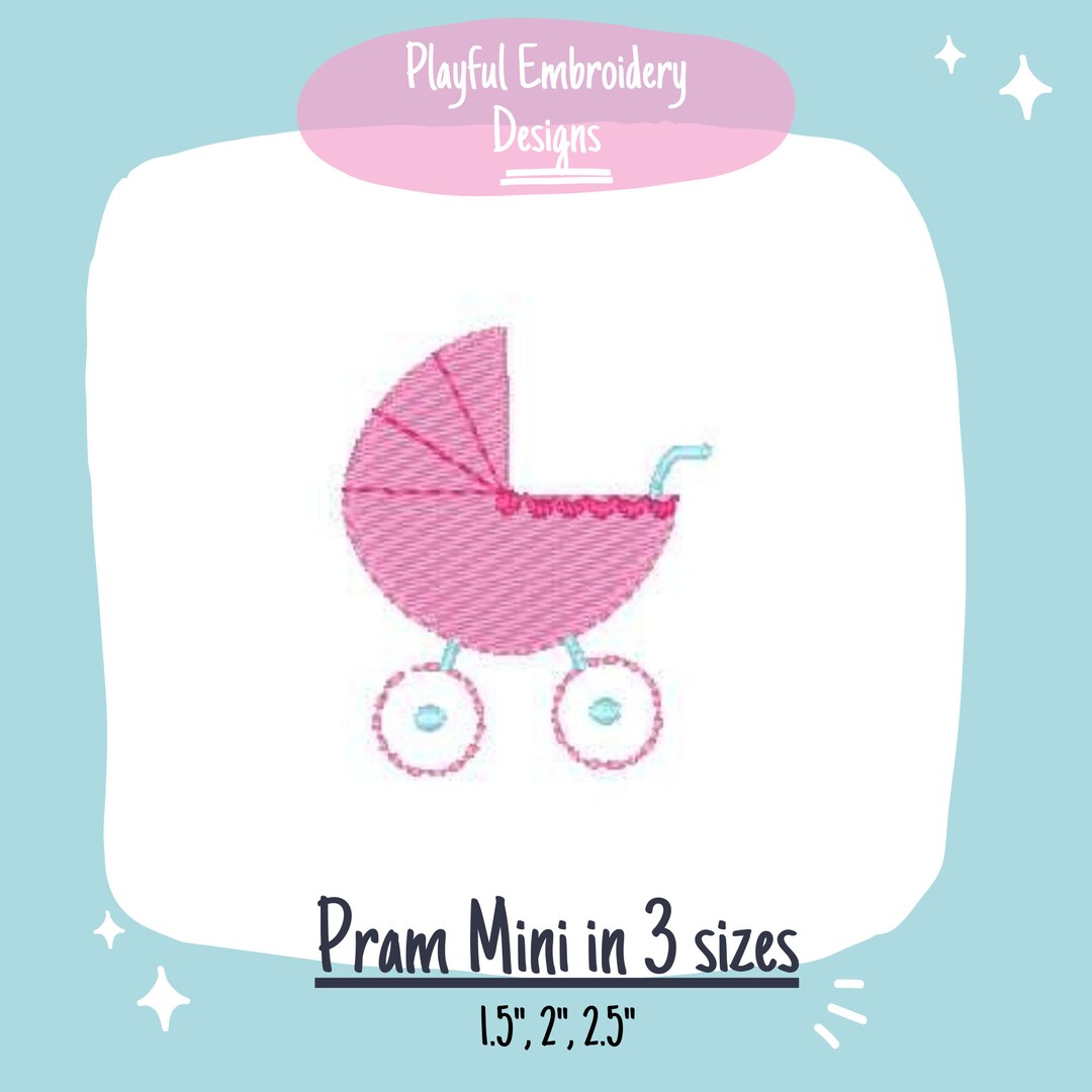 Mini Baby Carriage Machine Embroidery Design, Mini Baby Pram Embroidery ...