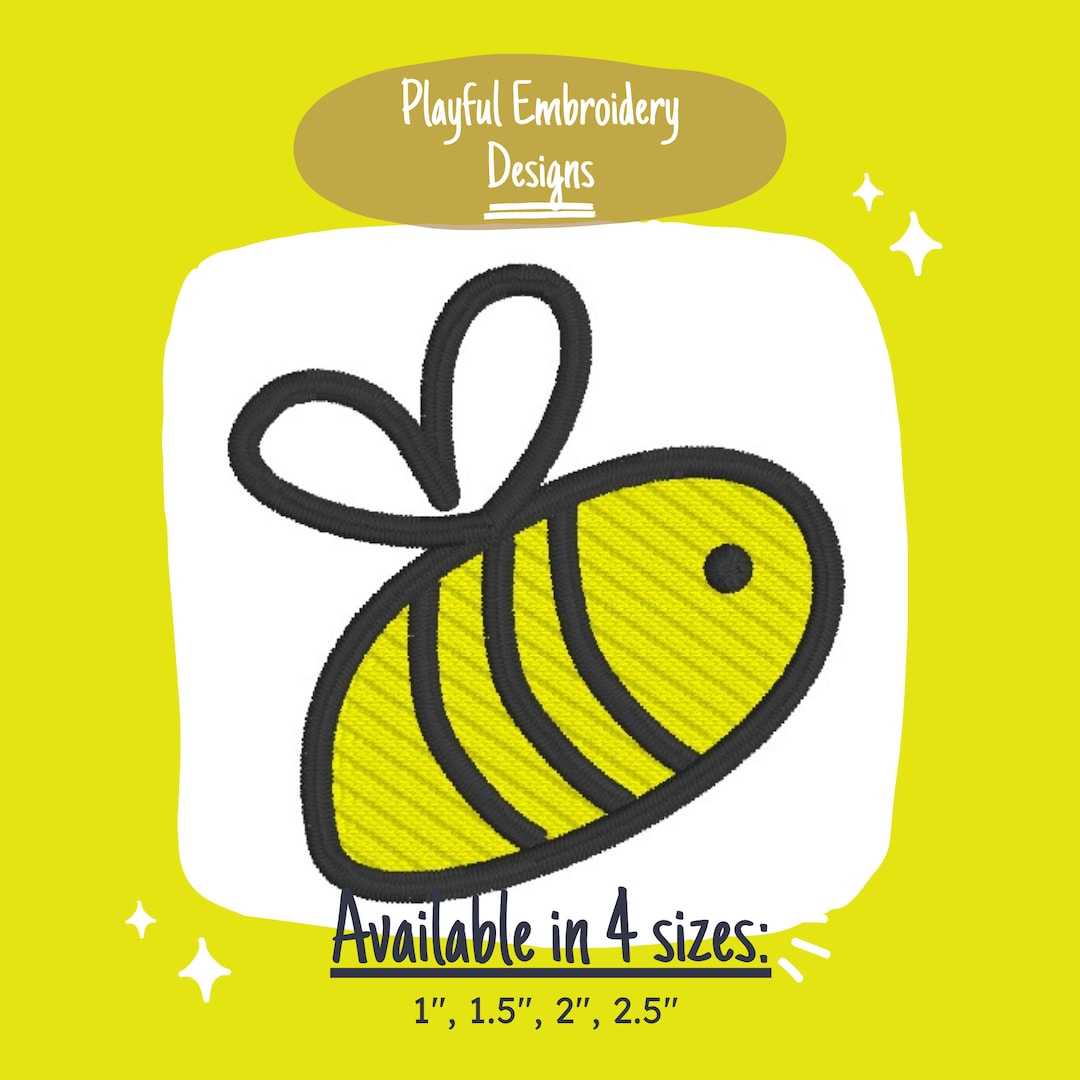Cute Bee Mini Embroidery Design, Bumble Bee Machine Embroidery Design ...