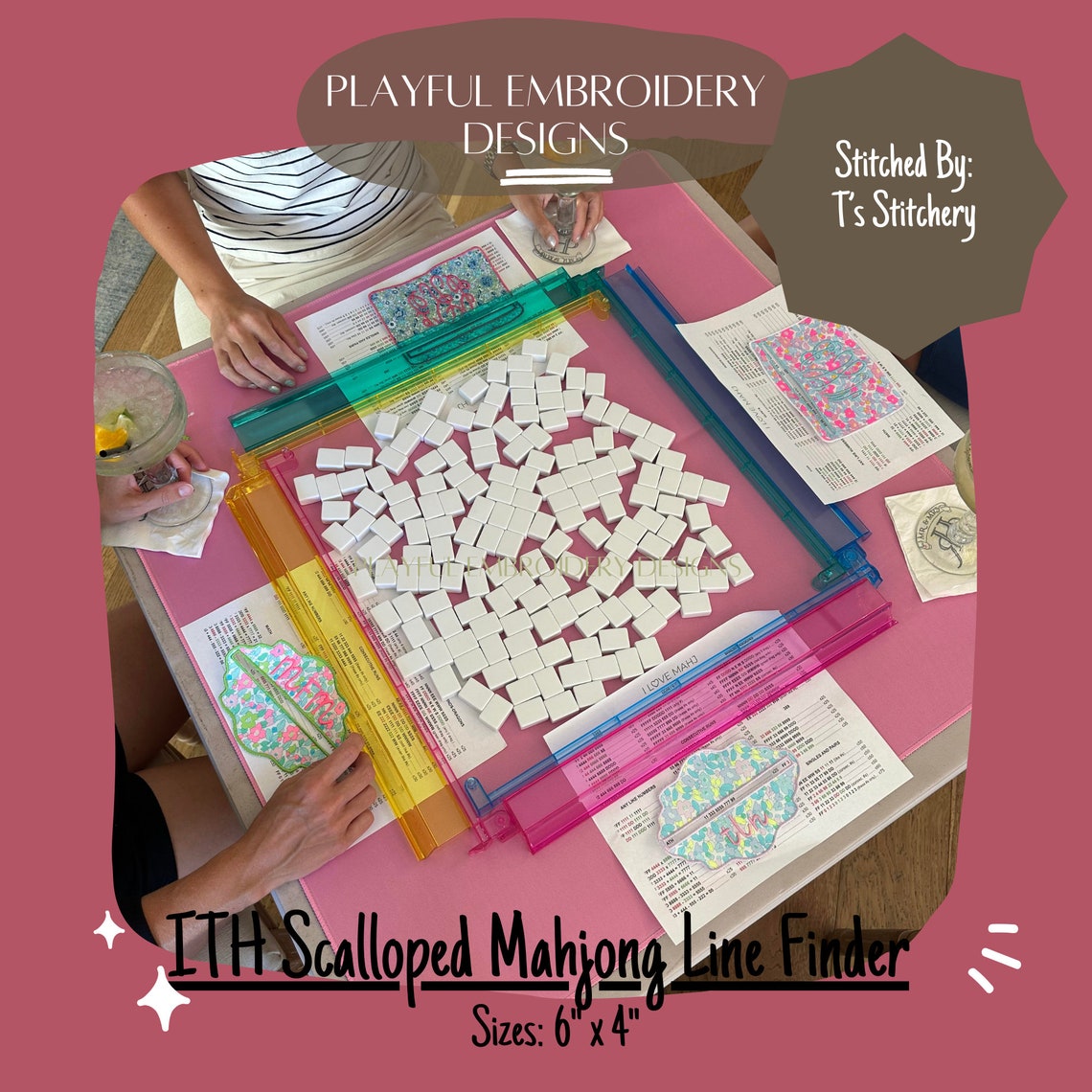 Scalloped Mahjong Line Finder ITH Machine Embroidery Design (digital ...