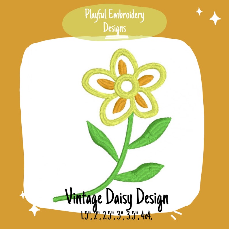 Daisy Machine Embroidery Design Vintage Inspired Flower - Etsy
