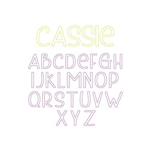 Cassie Bean Stitch Embroidery Font, Outline Design (digital Download ...
