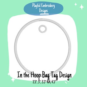 In the Hoop Circle Bag Tag or Ornament Machine Embroidery Design ...