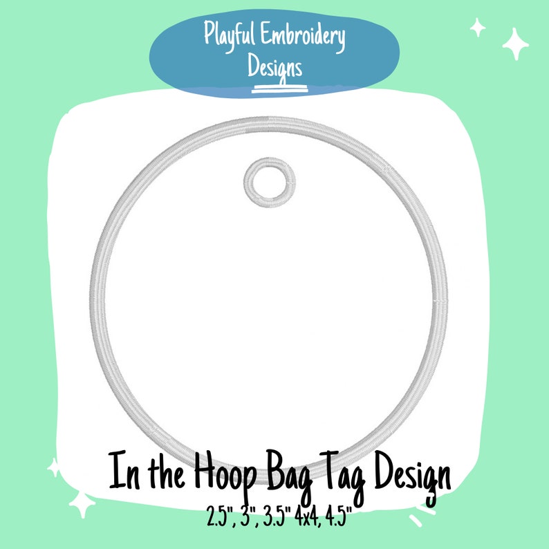 In the Hoop Circle Bag Tag or Ornament Machine Embroidery Design ...