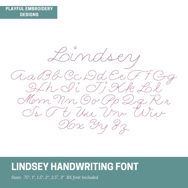 Lindsey Bean Stitch Embroidery Font, Playful Handwriting (digital ...
