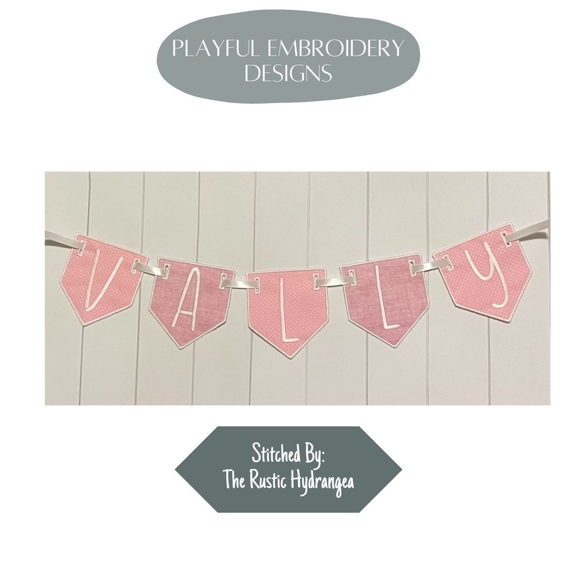 In the Hoop Pennant Banner Machine Embroidery Design, Simple ITH ...