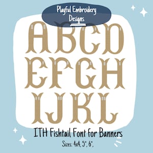 In the Hoop Fishtail Font for Machine Embroidery Design, ITH Banner ...