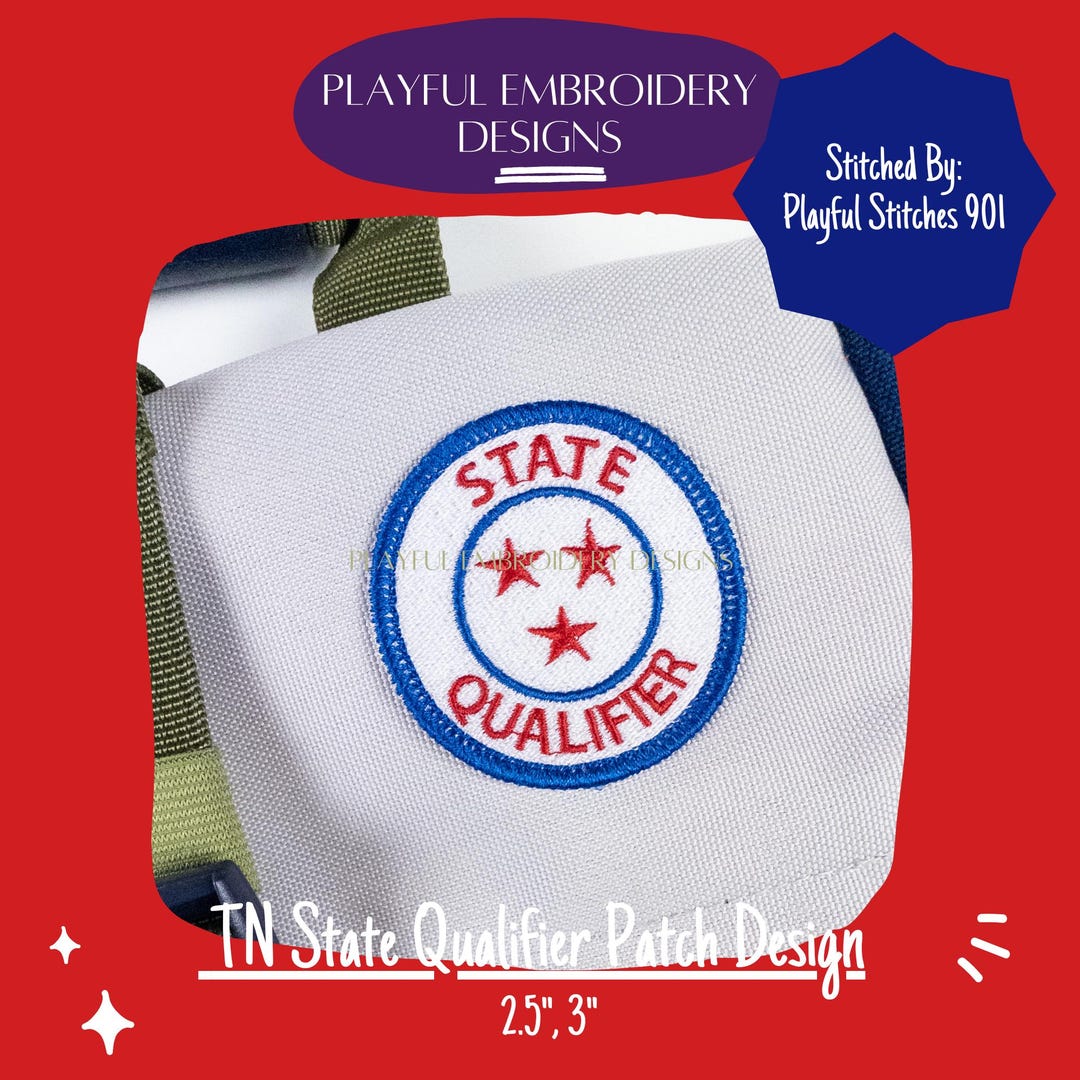 Tennessee State Qualifier Patch, Machine Embroidery Design (digital ...