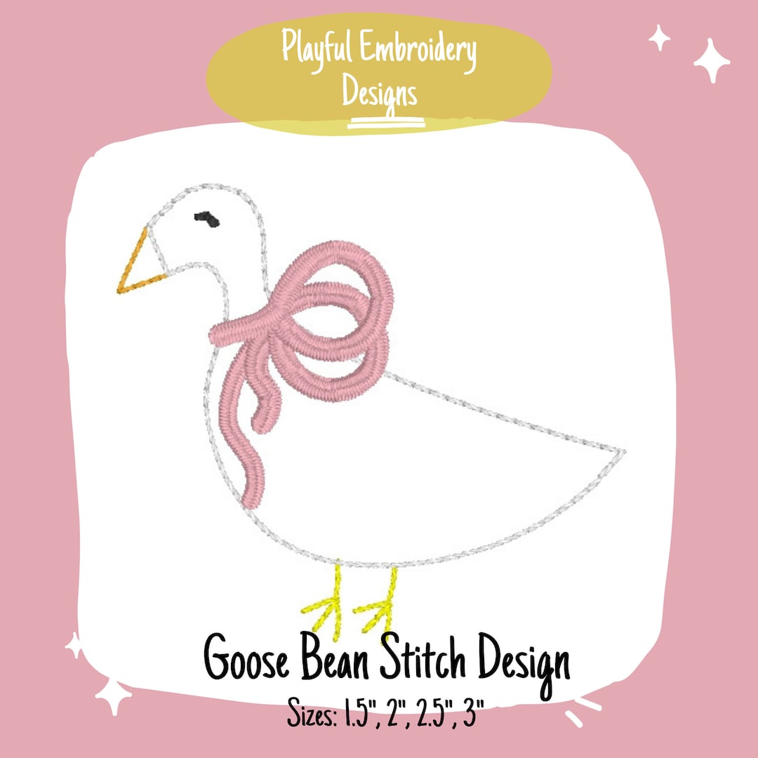 Goose Bean Stitch Machine Embroidery Design, Vintage Baby Embroidery ...