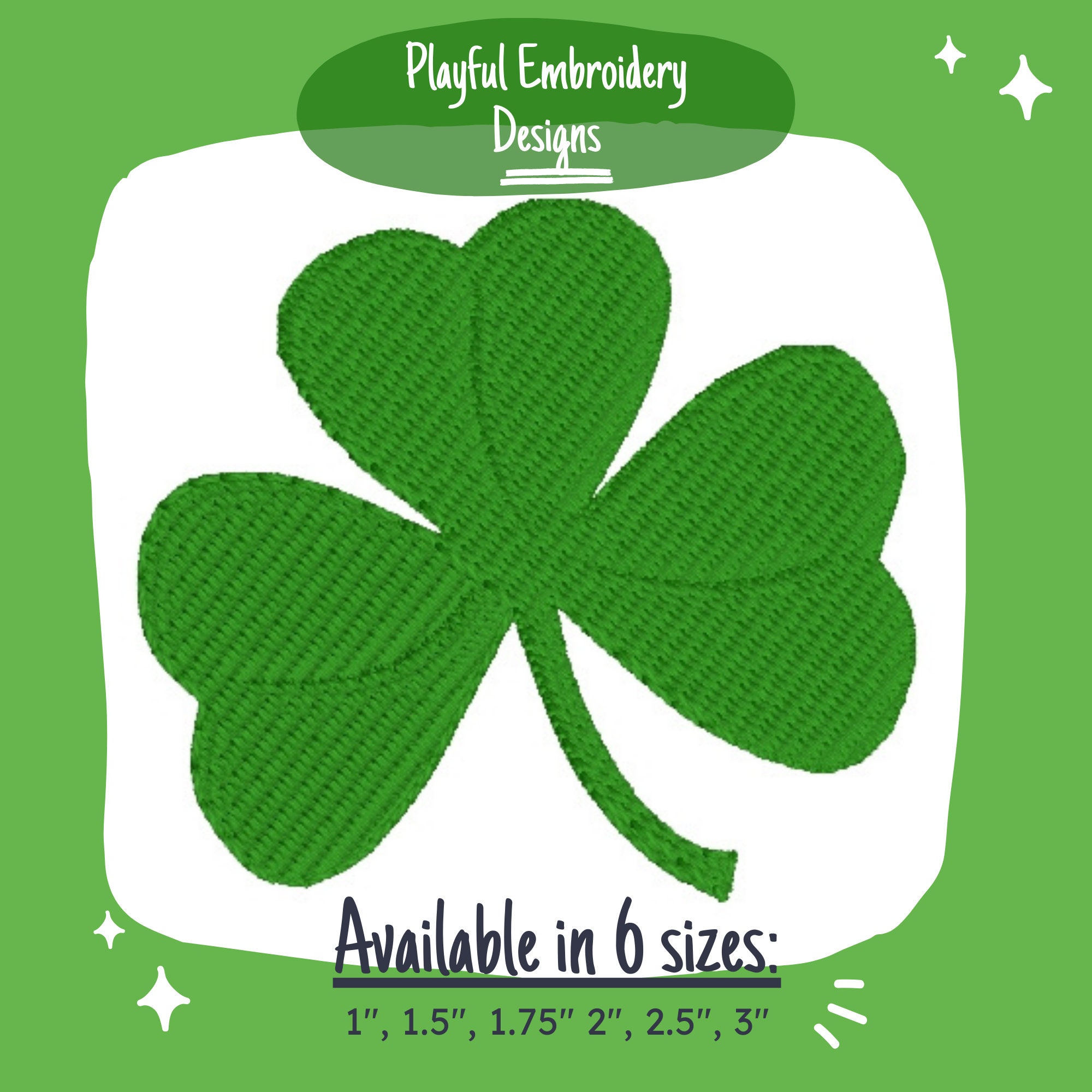 Shamrock Machine Embroidery Design Fill Stitched Four Leaf - Etsy