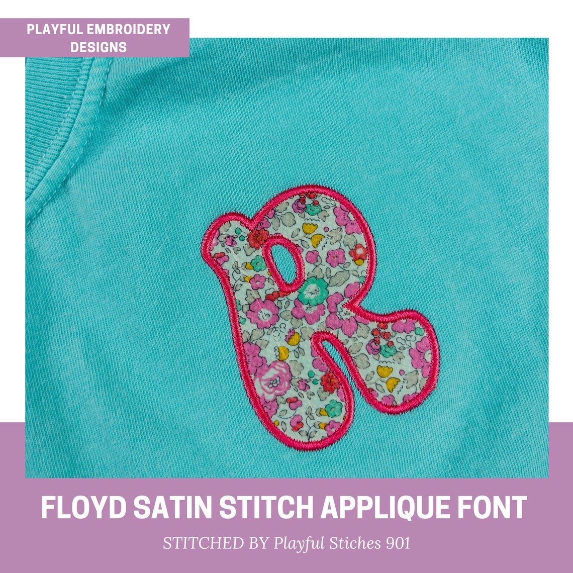 Groovy Satin Stitch Applique Font, Floyd Embroidery Design (2-4 Inch ...