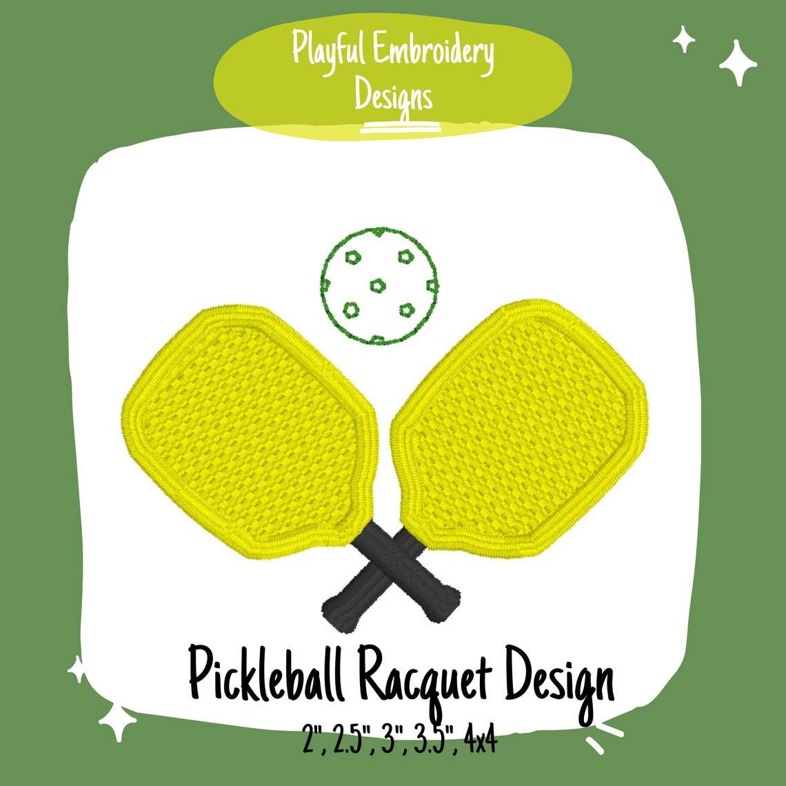 Pickleball Embroidery Design Embroidered Pickleball Racquet - Etsy