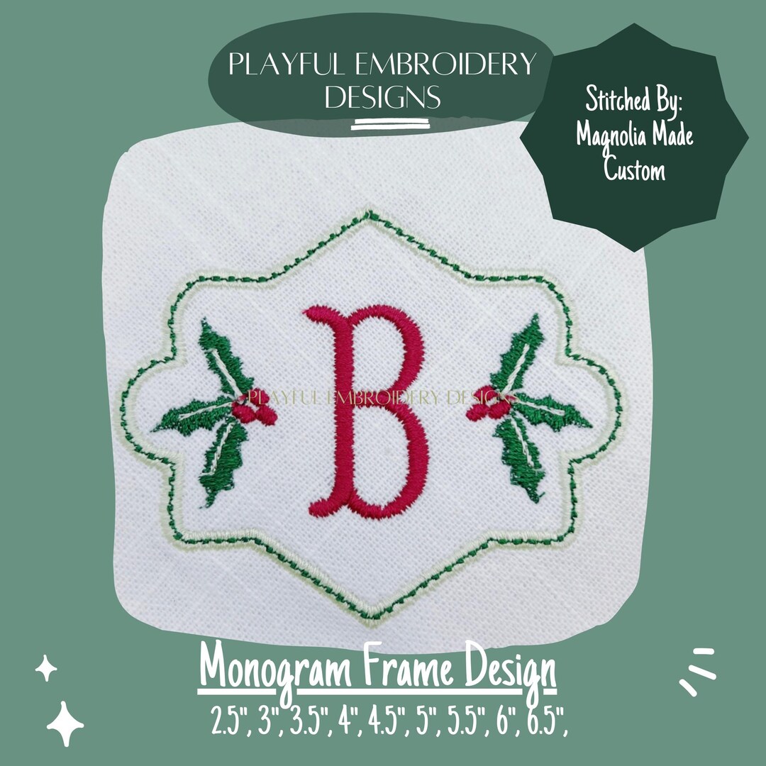 Satin Monogram Frame Embroidery Design, Two Tone (digital) - Etsy