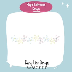Daisy Line Machine Embroidery Design, Floral Embroidery Design, Flower ...