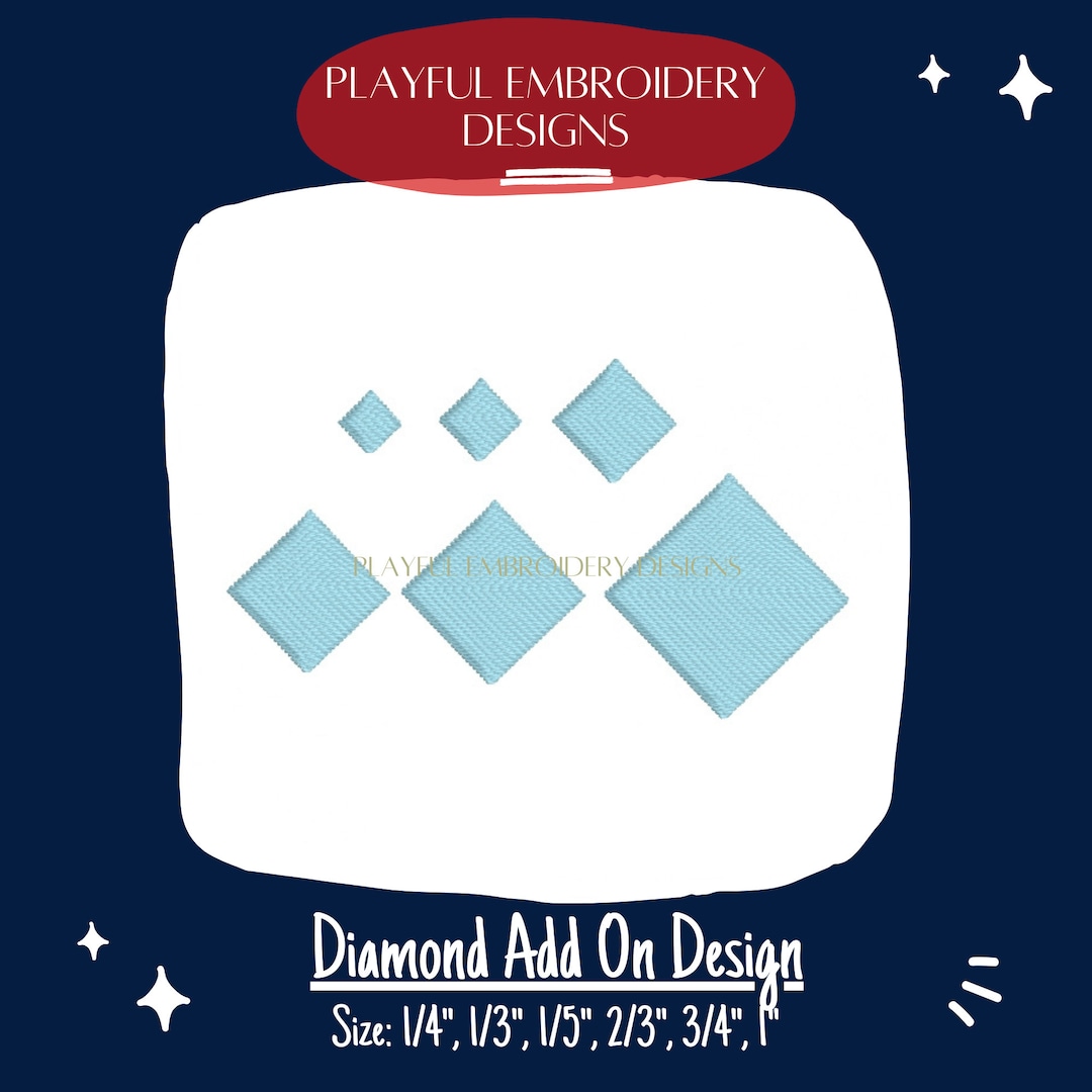 Diamond Monogram Add on Embroidery Design, Diamond Machine Embroidery ...