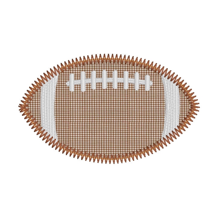 Football Applique Machine Embroidery Design, Football Zig Zag Applique ...