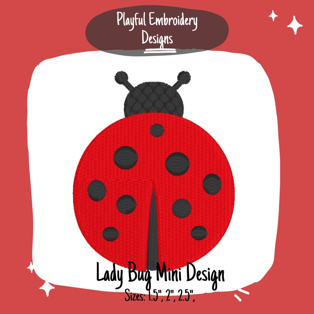 Ladybug Mini Machine Embroidery Design, Mini Ladybug Embroidery Design ...