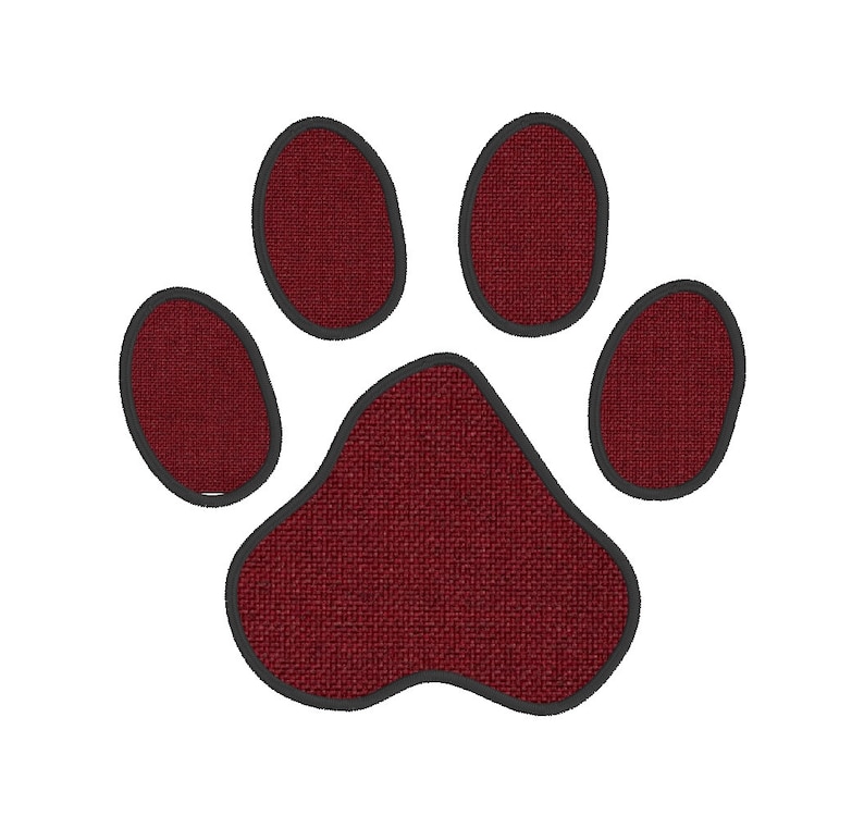Dog Paw Print Applique Machine Embroidery Design Satin Stitch - Etsy