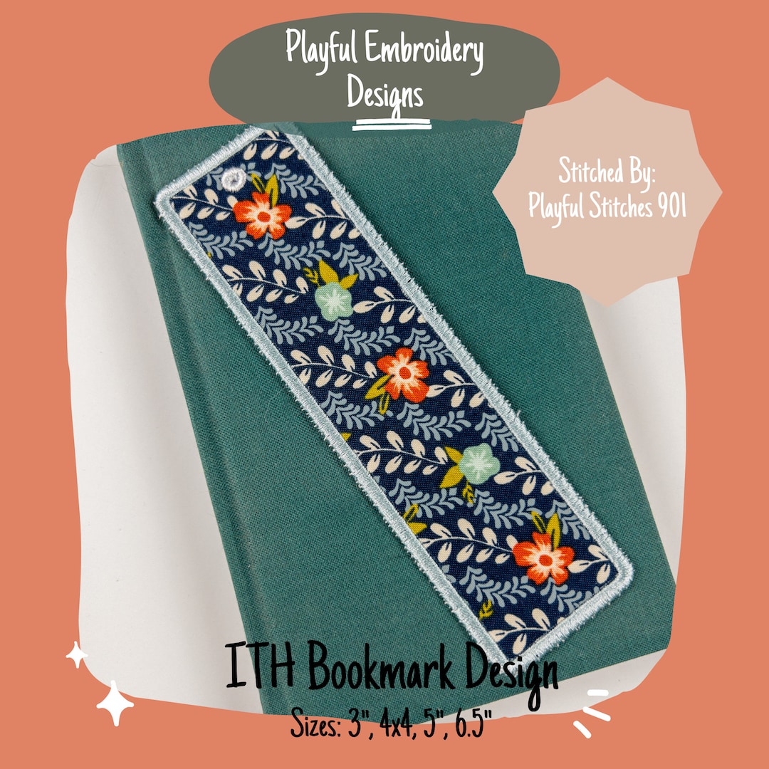 In the Hoop Bookmark Machine Embroidery Design, Simple ITH Bookmark ...