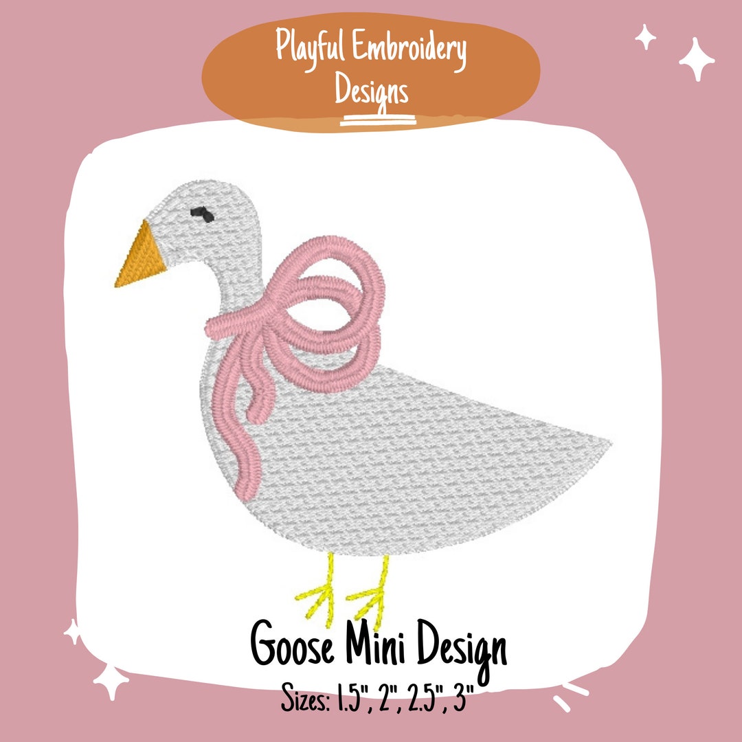 Goose Mini Machine Embroidery Design, Vintage Baby Embroidery Design ...