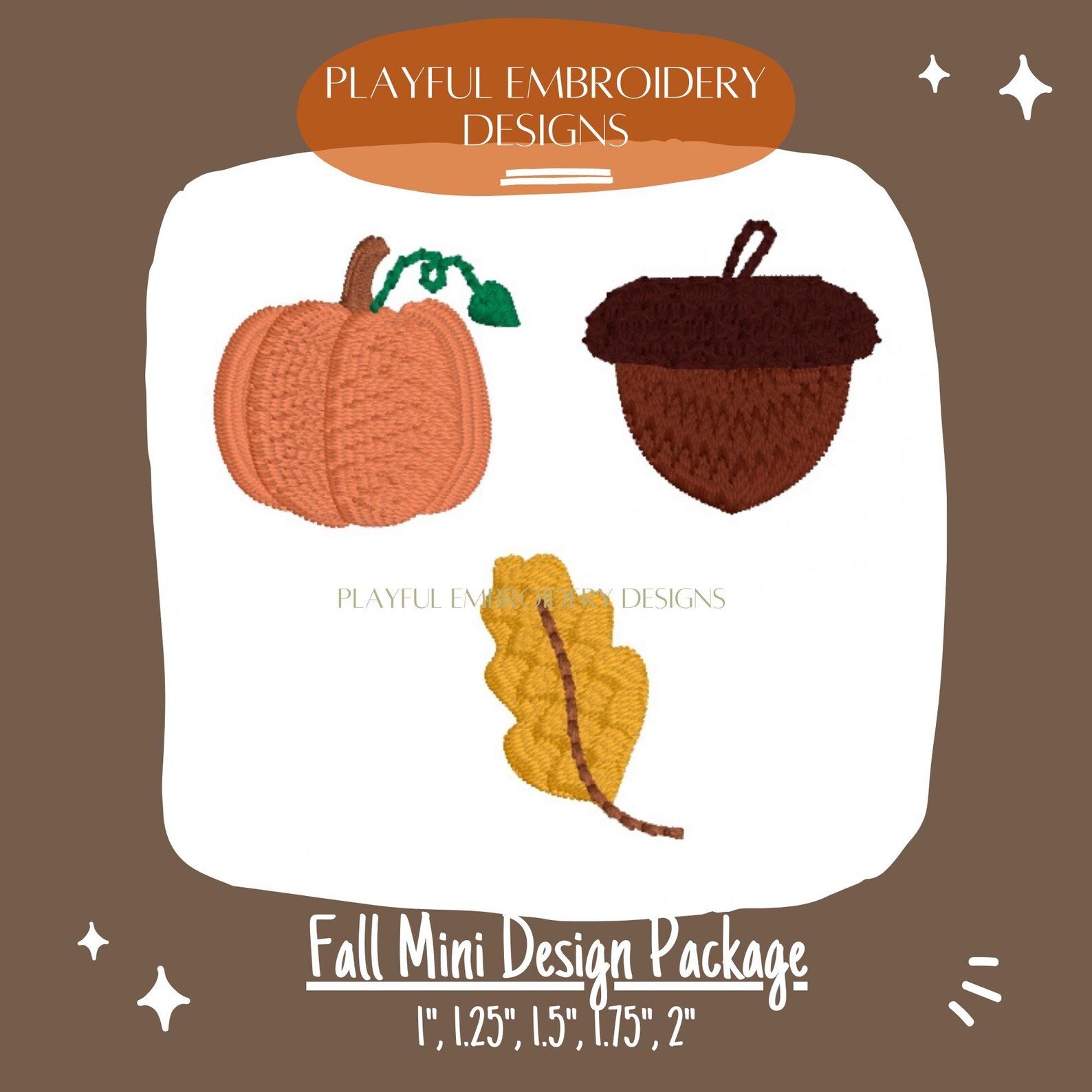Fall Machine Embroidery Designs, Pumpkin, Acorn, Leaf (digital File) - Etsy