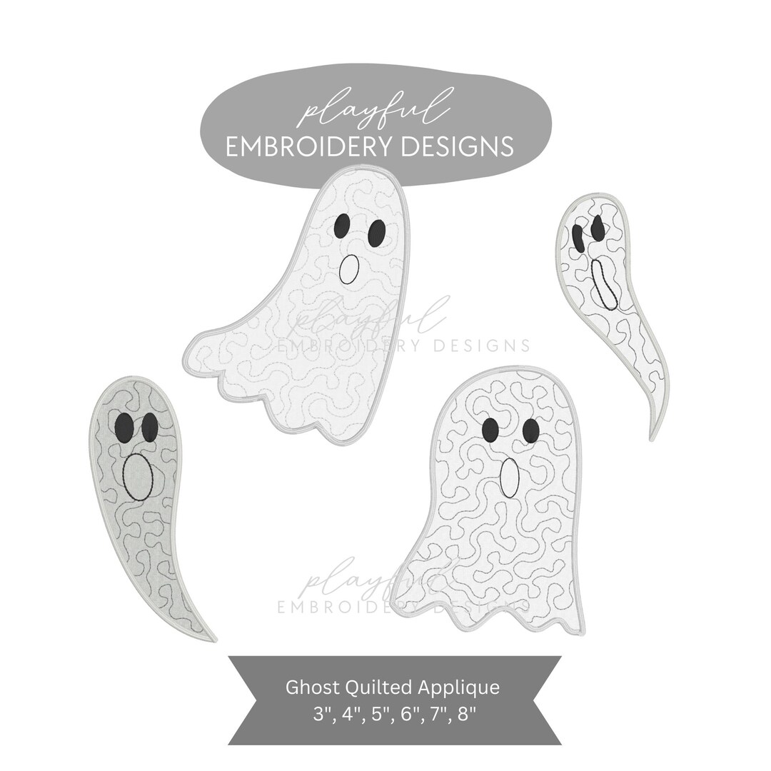 Quilted Ghost Applique Machine Embroidery Design, Applique Ghost Design ...